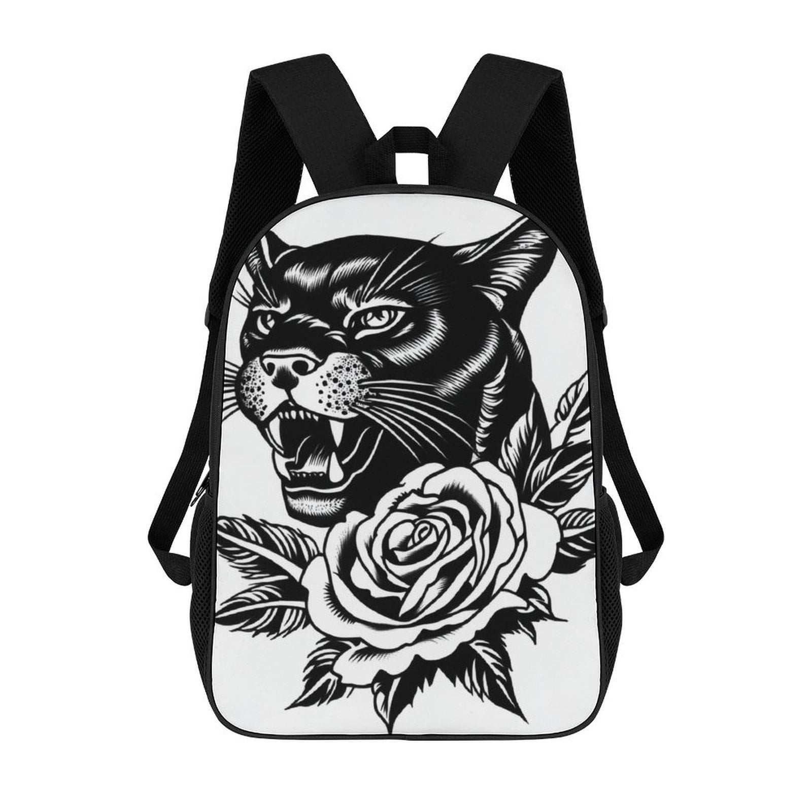Panther Rose Black Ink Art Backpacks for Backpack for Bookbag - Walmart.com