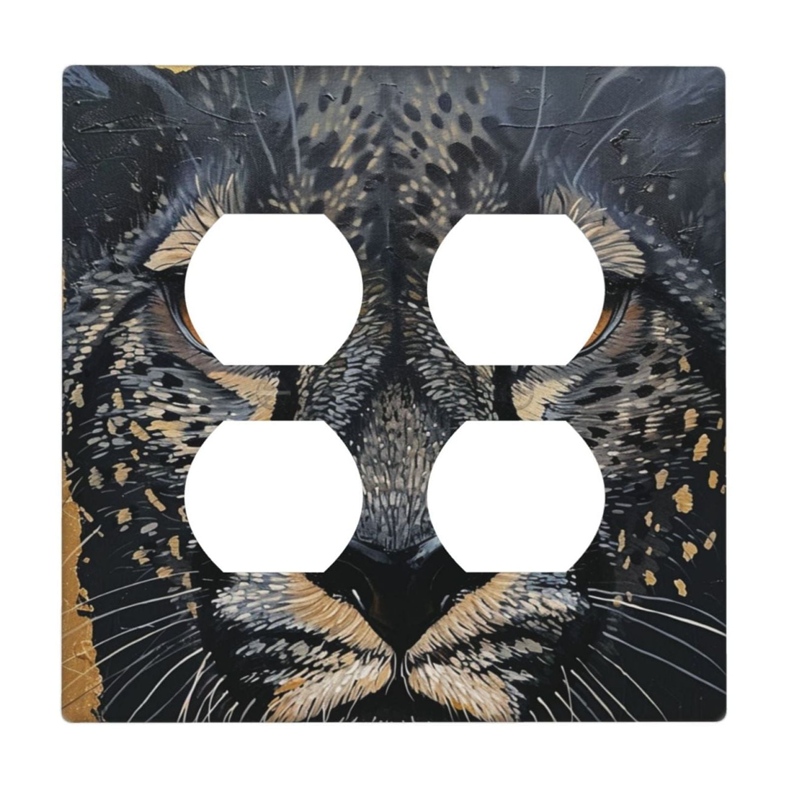 Panther Switch Cover Decorative Wall Plate / 2-Gang 2-Duplex / Standard ...