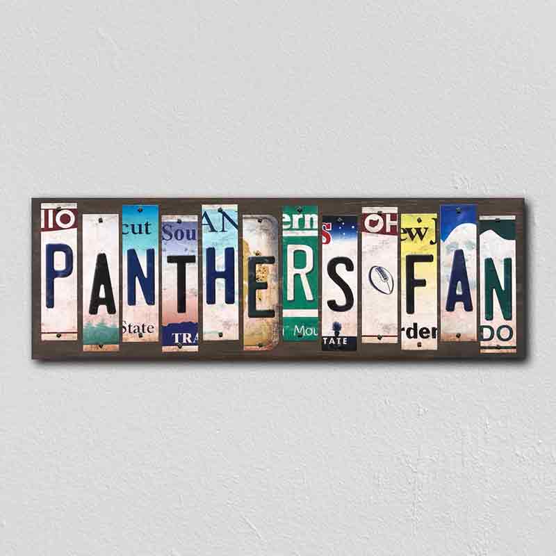 Panthers Fan License Plate Tag Strips Novelty Wood Signs WS-345 8" x ...