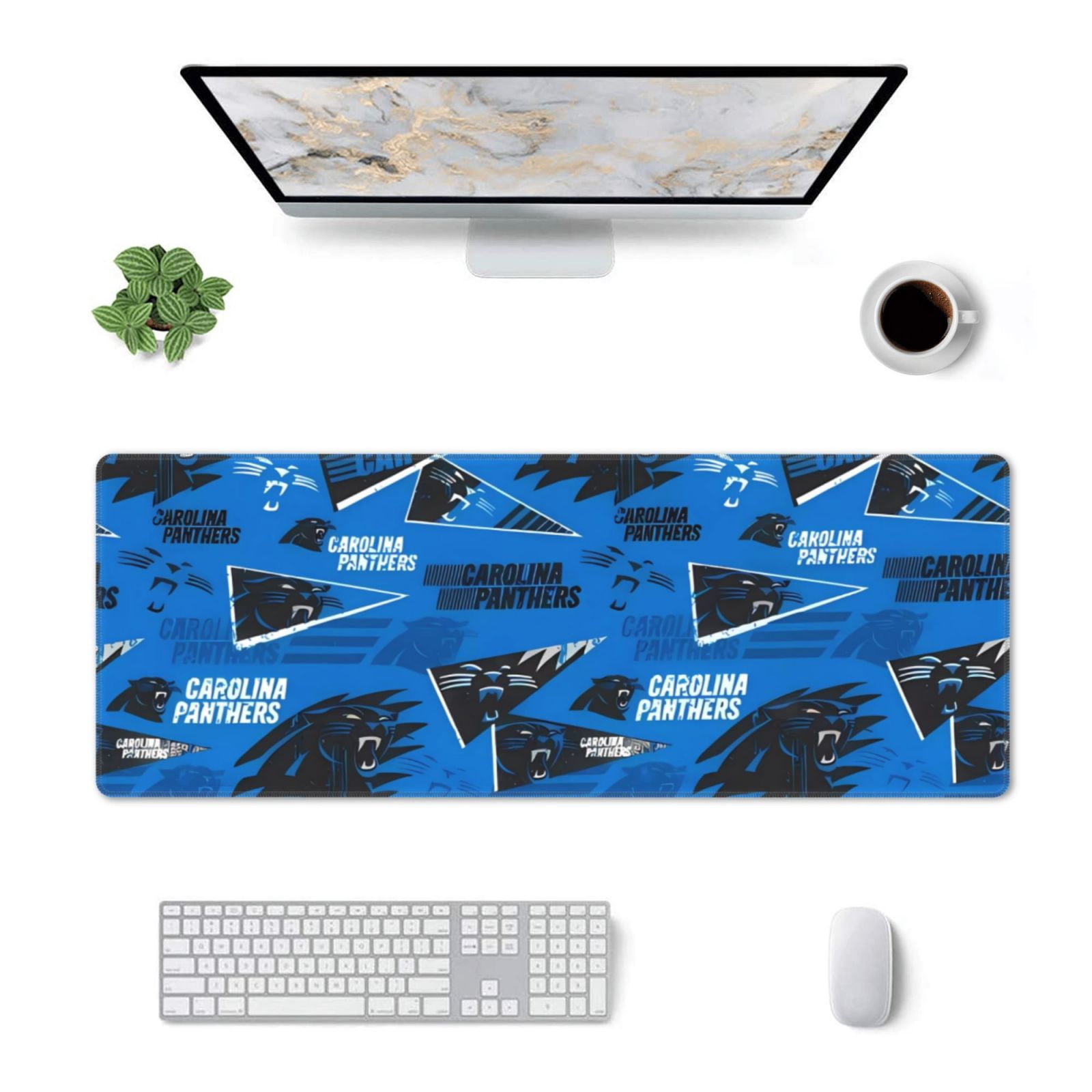 Panthers Football Team Pattern Oversized Rubber Keyboard Pad 12x31.5 ...