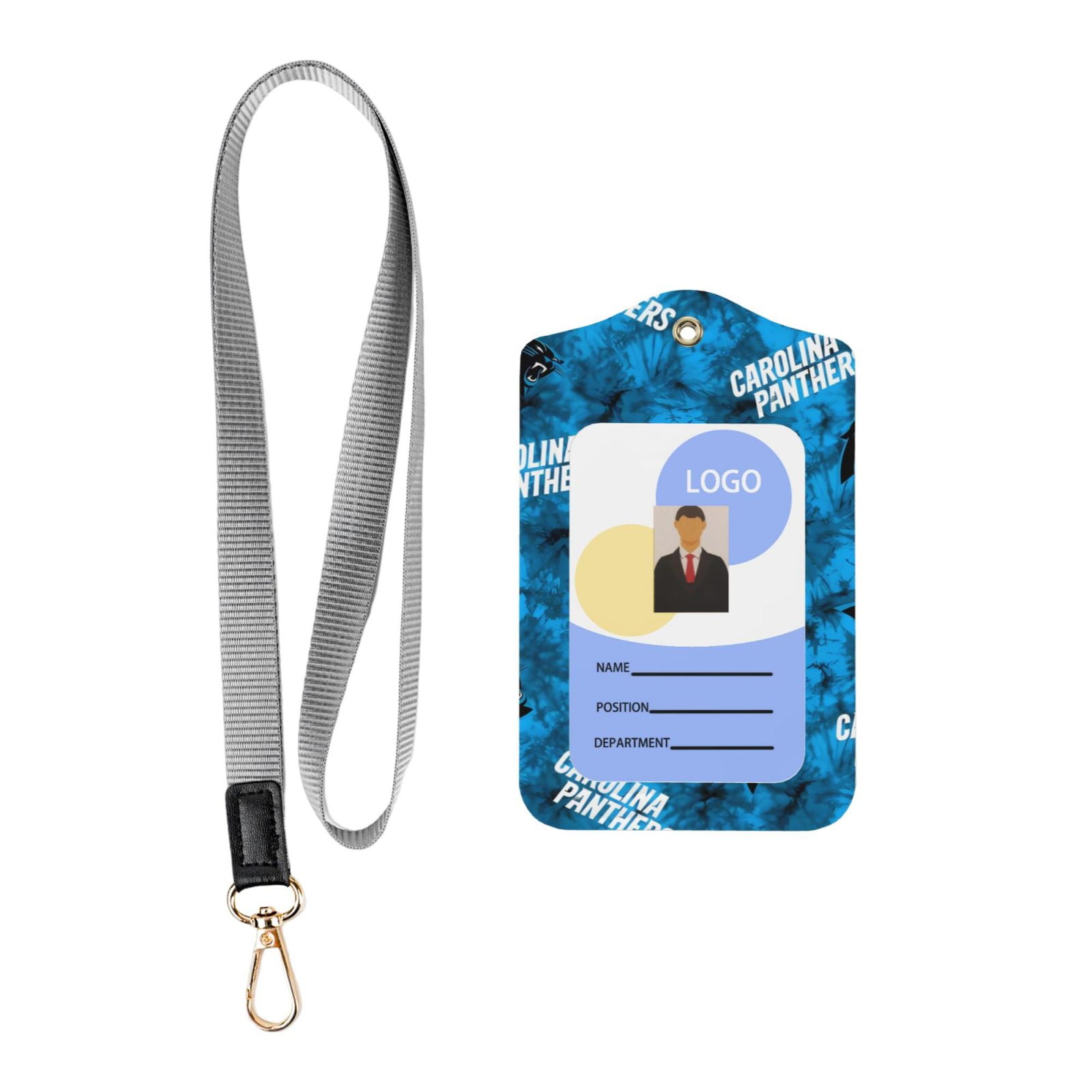 Panthers Hard Plastic ID Card Holder with Clear Window for Office School ID Credit Cards ...