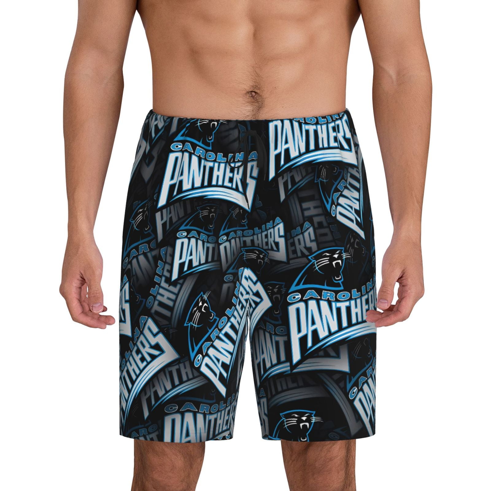 Panthers Men's Short Pajama Pants Football Team Logo Men Casual ...