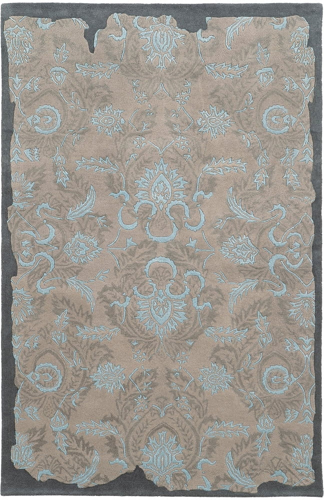 Pantone Color Influence Area Rug 45102 Grey Circles Stems 3' 6" x 5' 6 ...