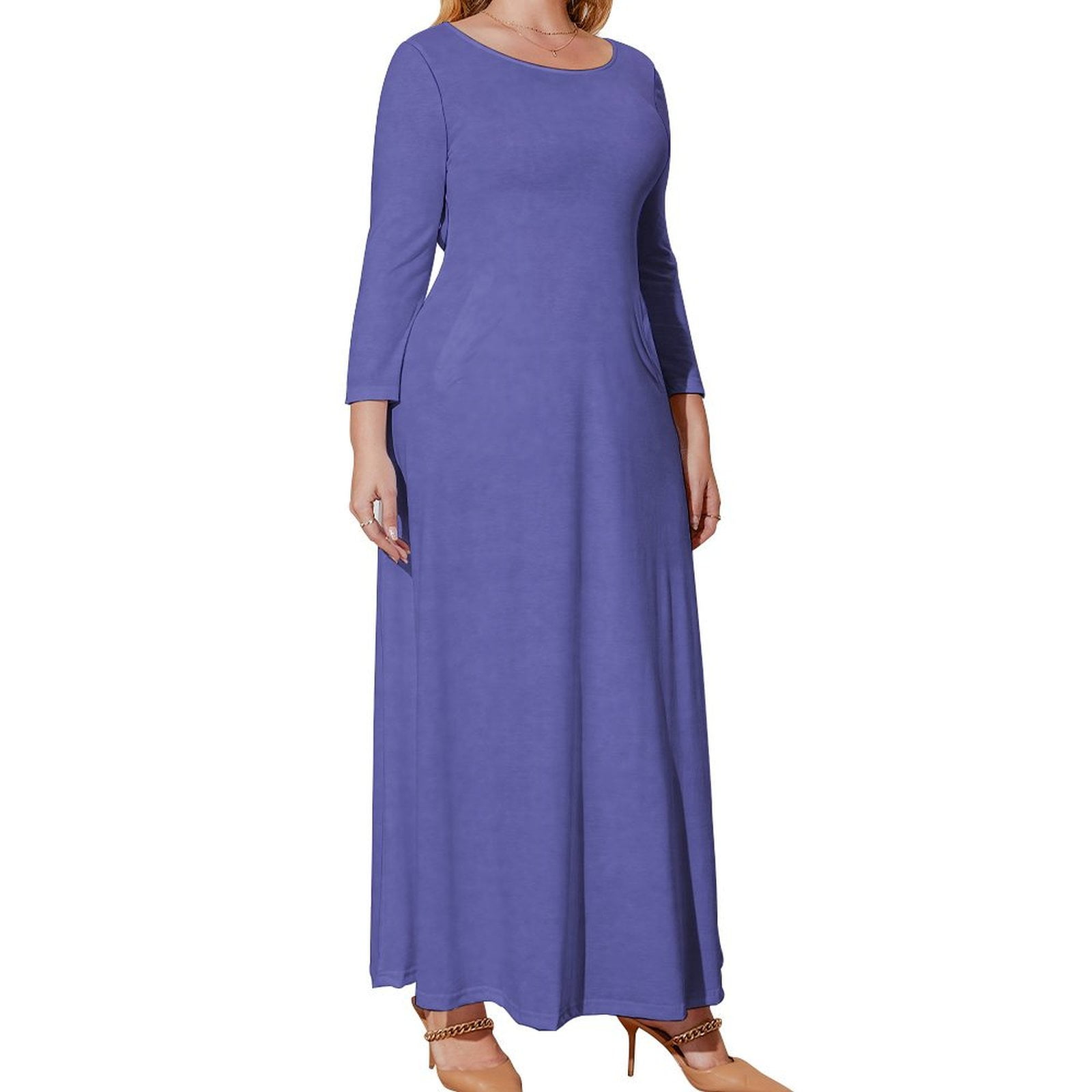 Pantone Color Of The Year - Very Peri Plush Long Sleeved Dress Woman ...