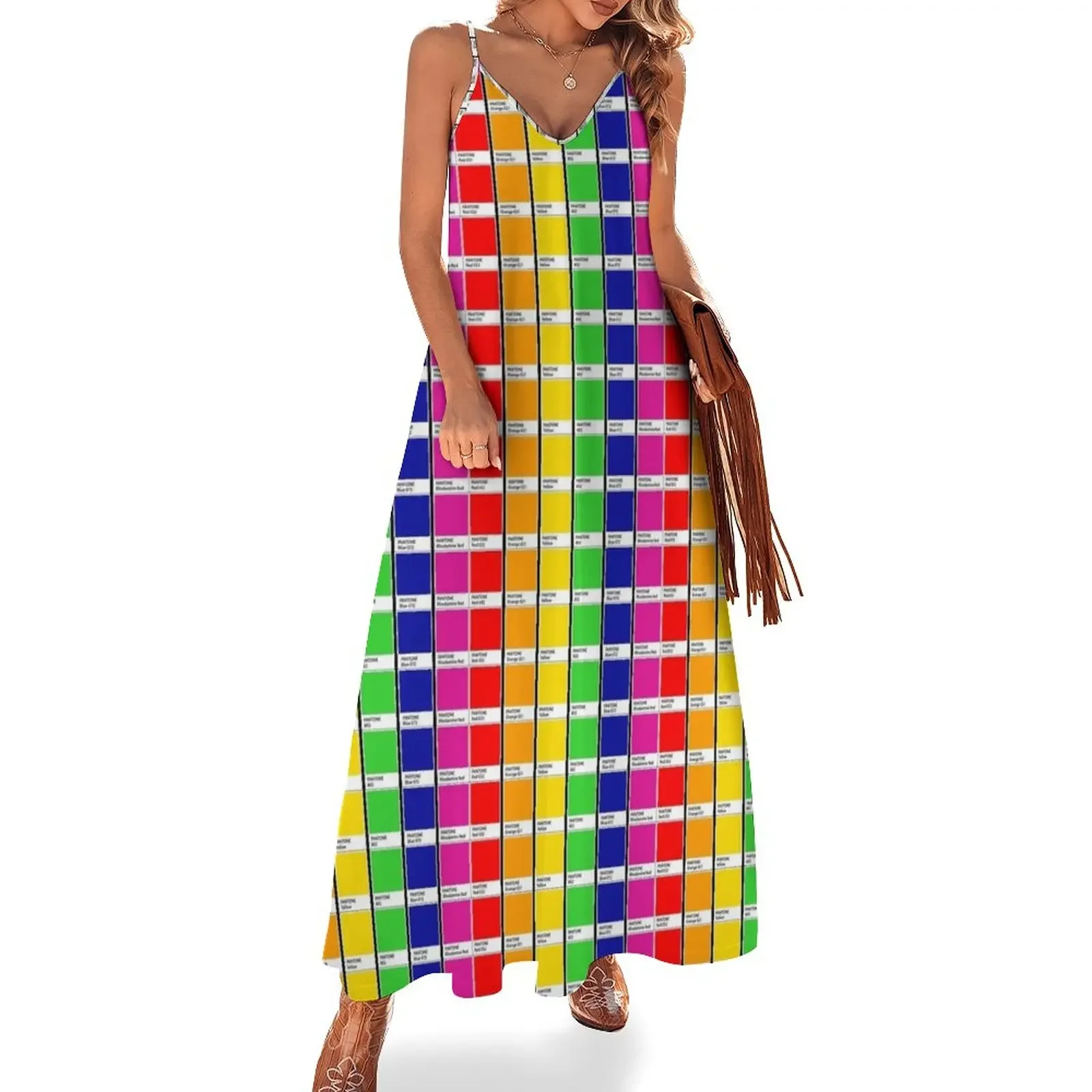 Pantone Colour Chips Sleeveless Dress luxury evening dresses 2025 ...