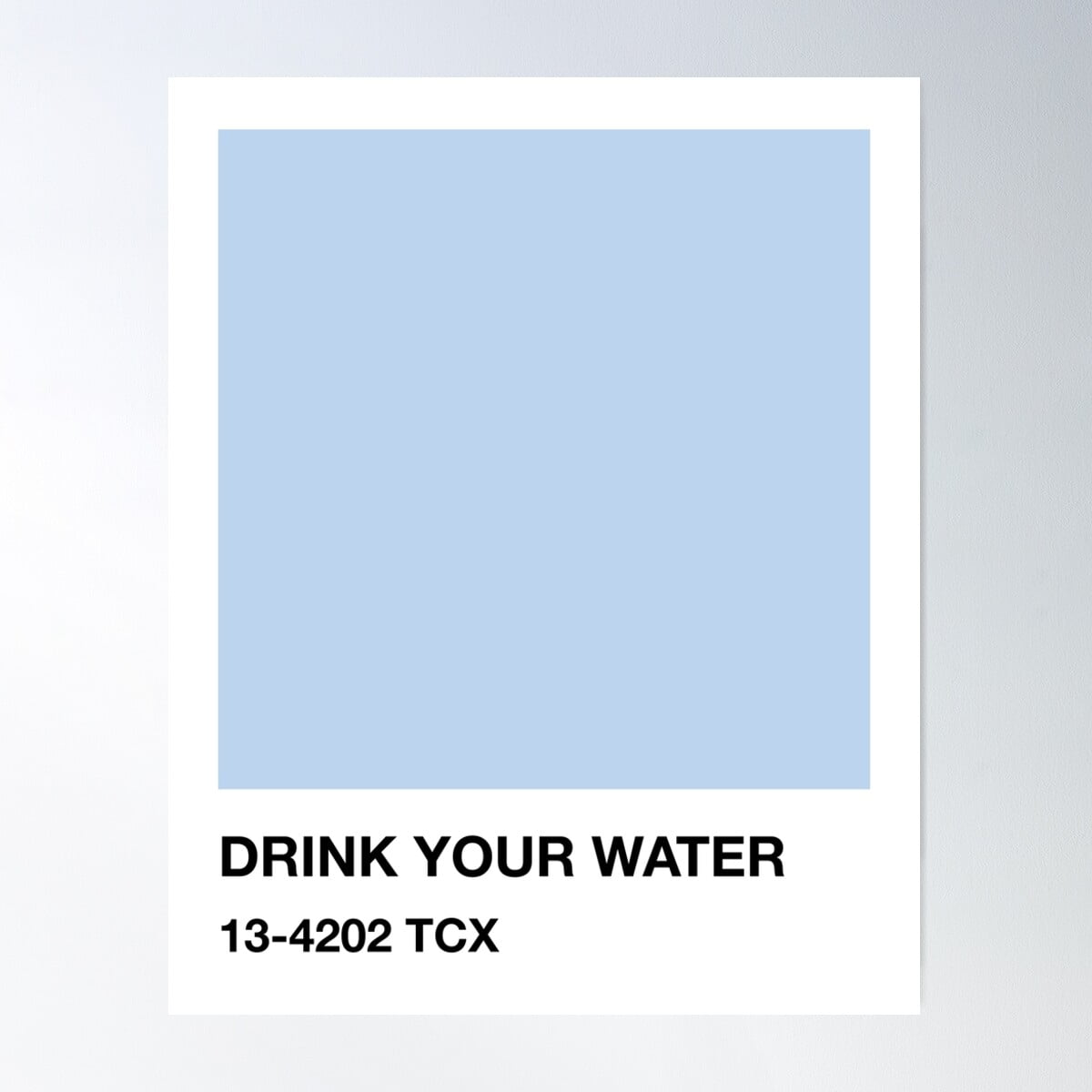 Pantone Drink Your Water Poster Wall Art, Modern Wall Decor For Living ...