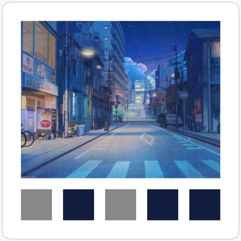 Pantone Japanese Anime Street Color Chart Sticker Phone Decal Water ...