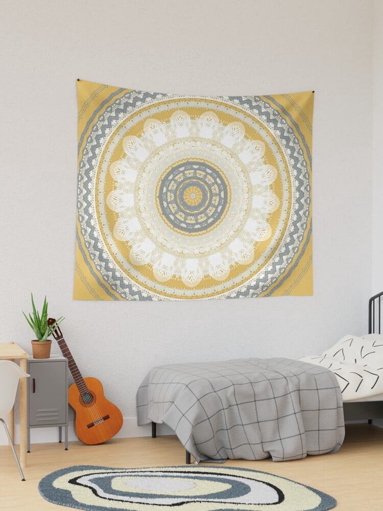 Pantone Yellow Mandala Tapestry - Walmart.com