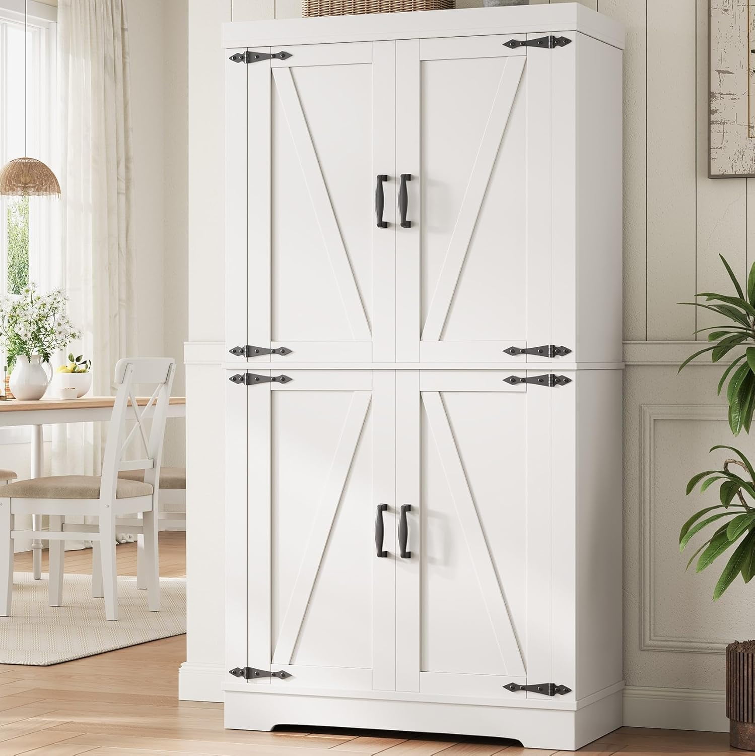 Pantry Cabinet,68'' Kitchen Pantry Storage Cabinet with 4 Doors and ...