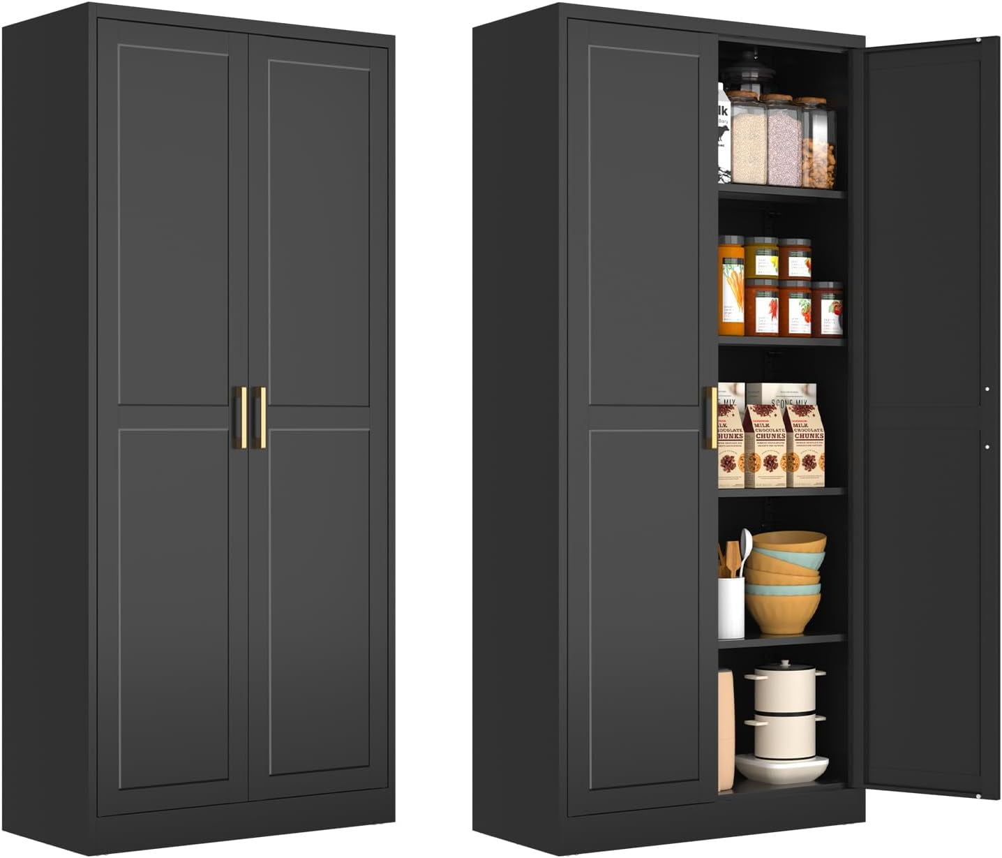 Pantry Cabinet, 71 Inch Tall Kitchen Storage Cabinet, Metal Pantry ...