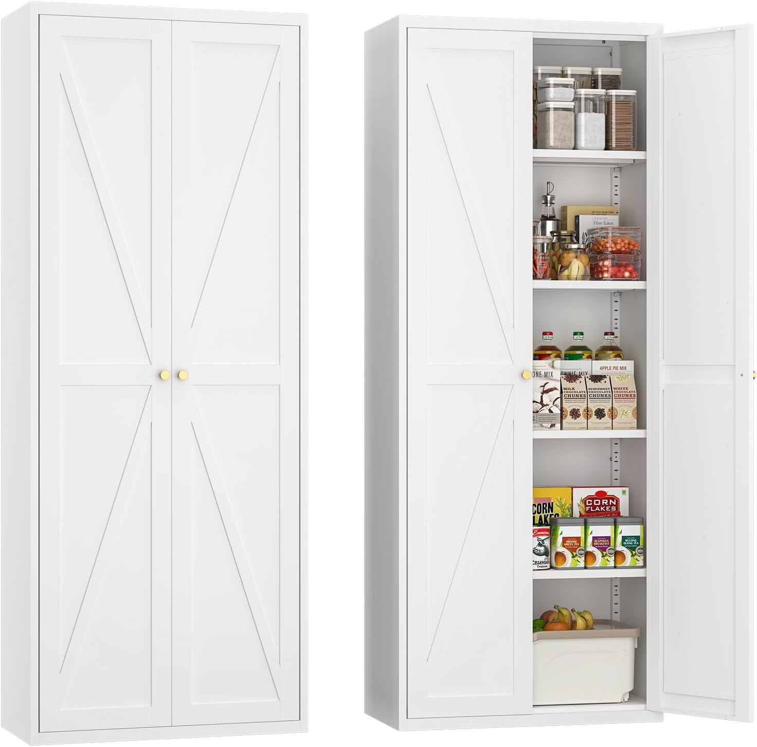 Pantry Cabinet,Food Pantry Cabinet with Adjustable Shelves,Kitchen ...