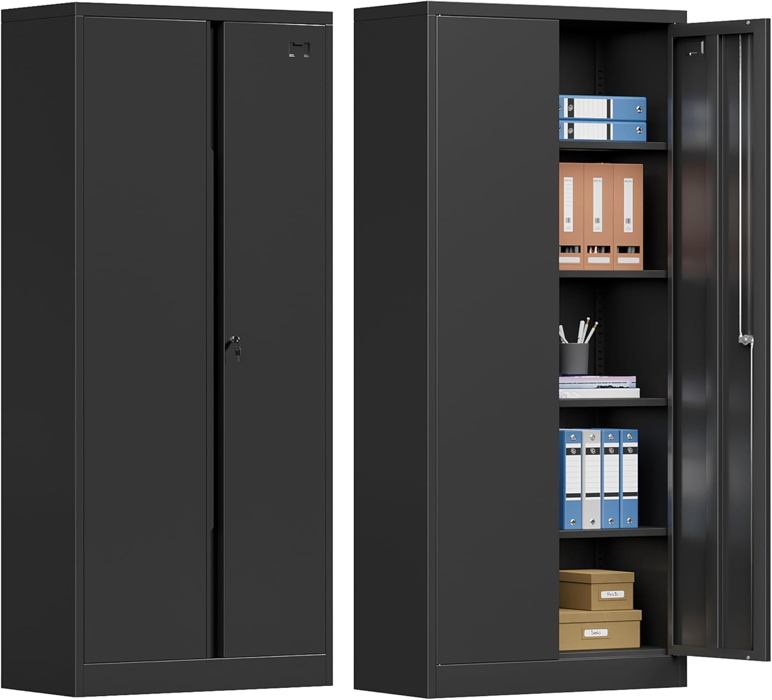 Pantry Cabinet, Kitchen Pantry Storage with Doors and Adjustable ...