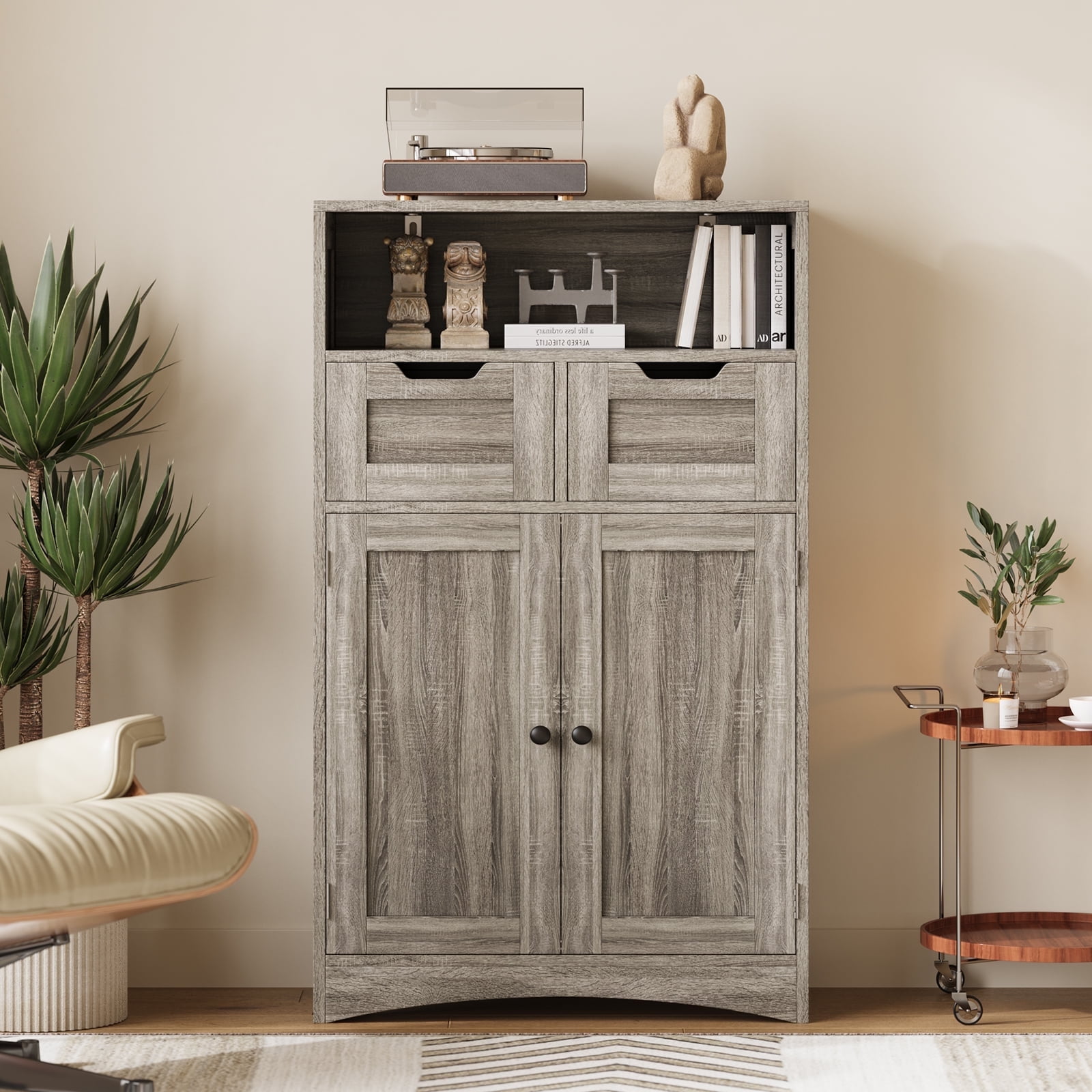 Pantry Cabinet, Lofka 43" Kitchen Pantry Storage Cabinet with 2 ...