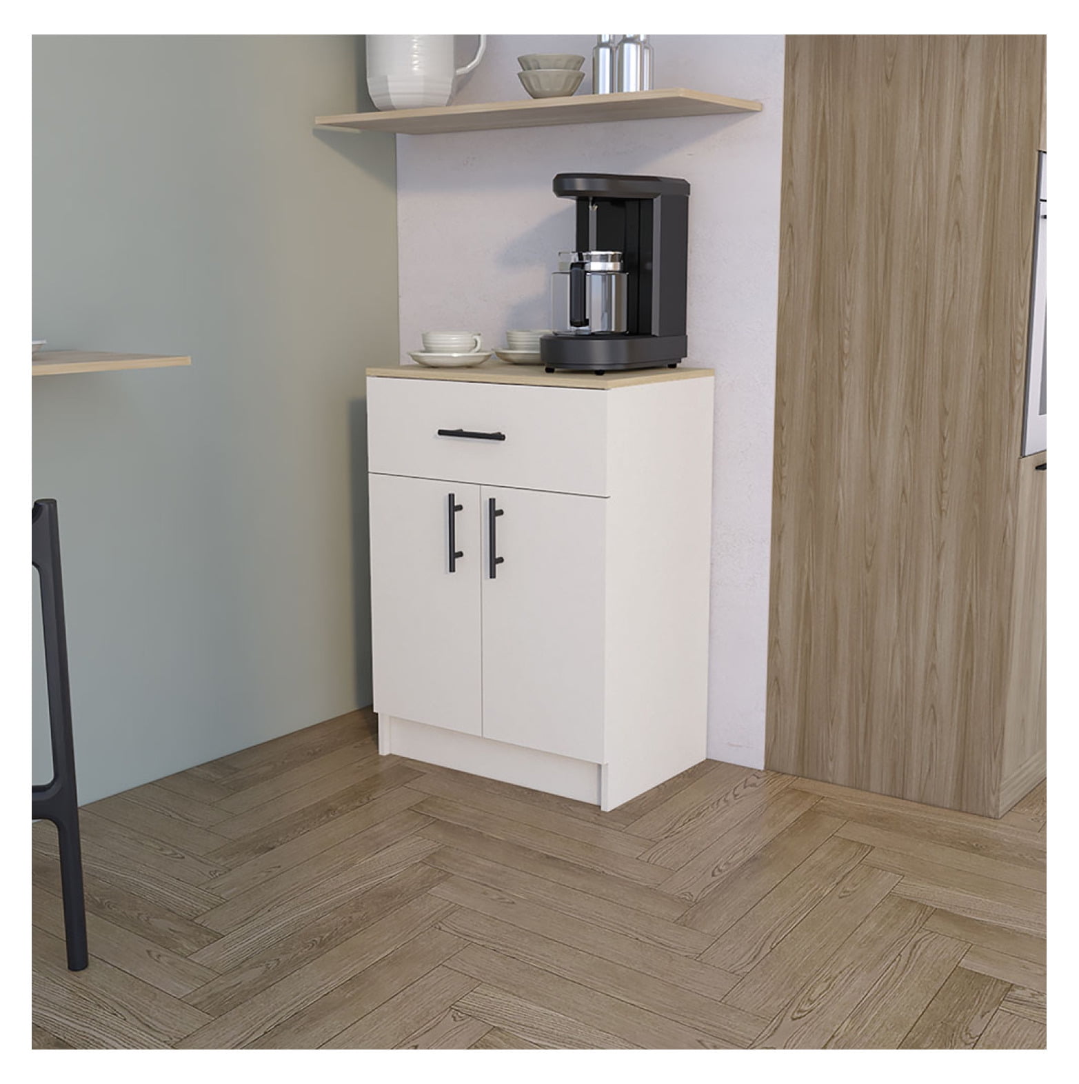 Pantry Cabinet Netal, Kitchen, / Natural Oak Standard + 1-2 Drawers ...