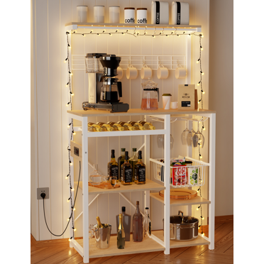 NAIYUFA 5-Tier Kitchen Bakers Coffee Station Rack with Drawer, Basket ...