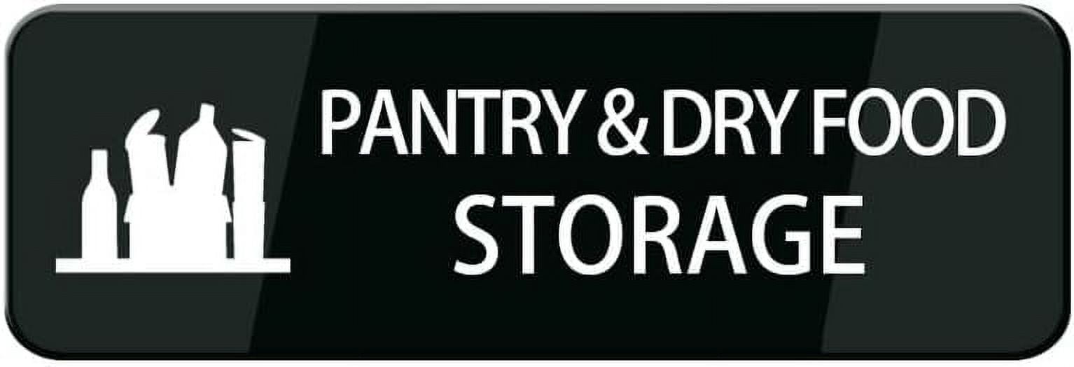 Pantry & Dry Food Storage Sign, Self Adhesive Sign For Door Or Wall 10 ...