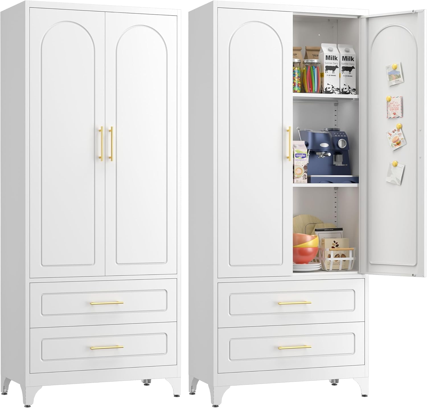 Pantry Kitchen Cabinet with Drawer, 75" Tall Pantry Storage Cabinet ...