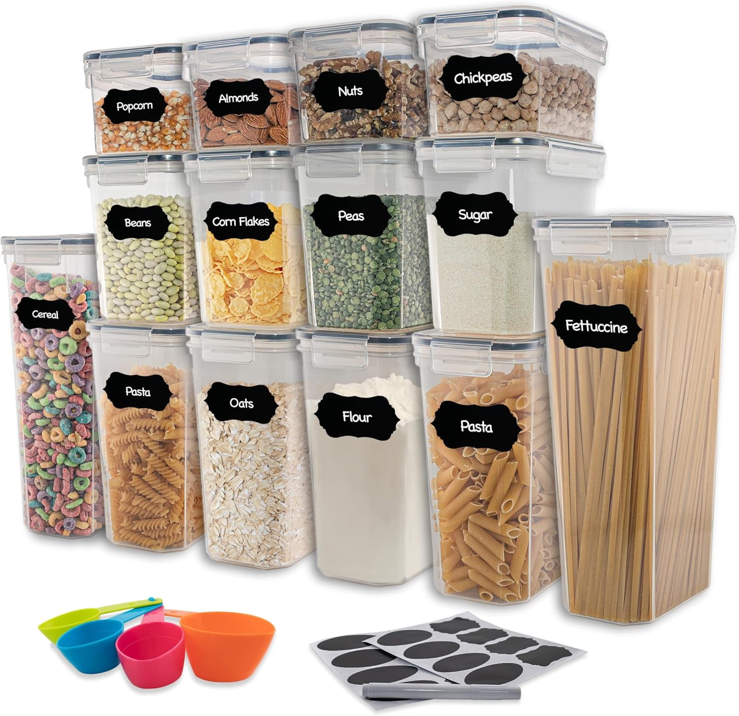 Pantry Kitchen Organizers and Storage - 14 Airtight Food Storage ...