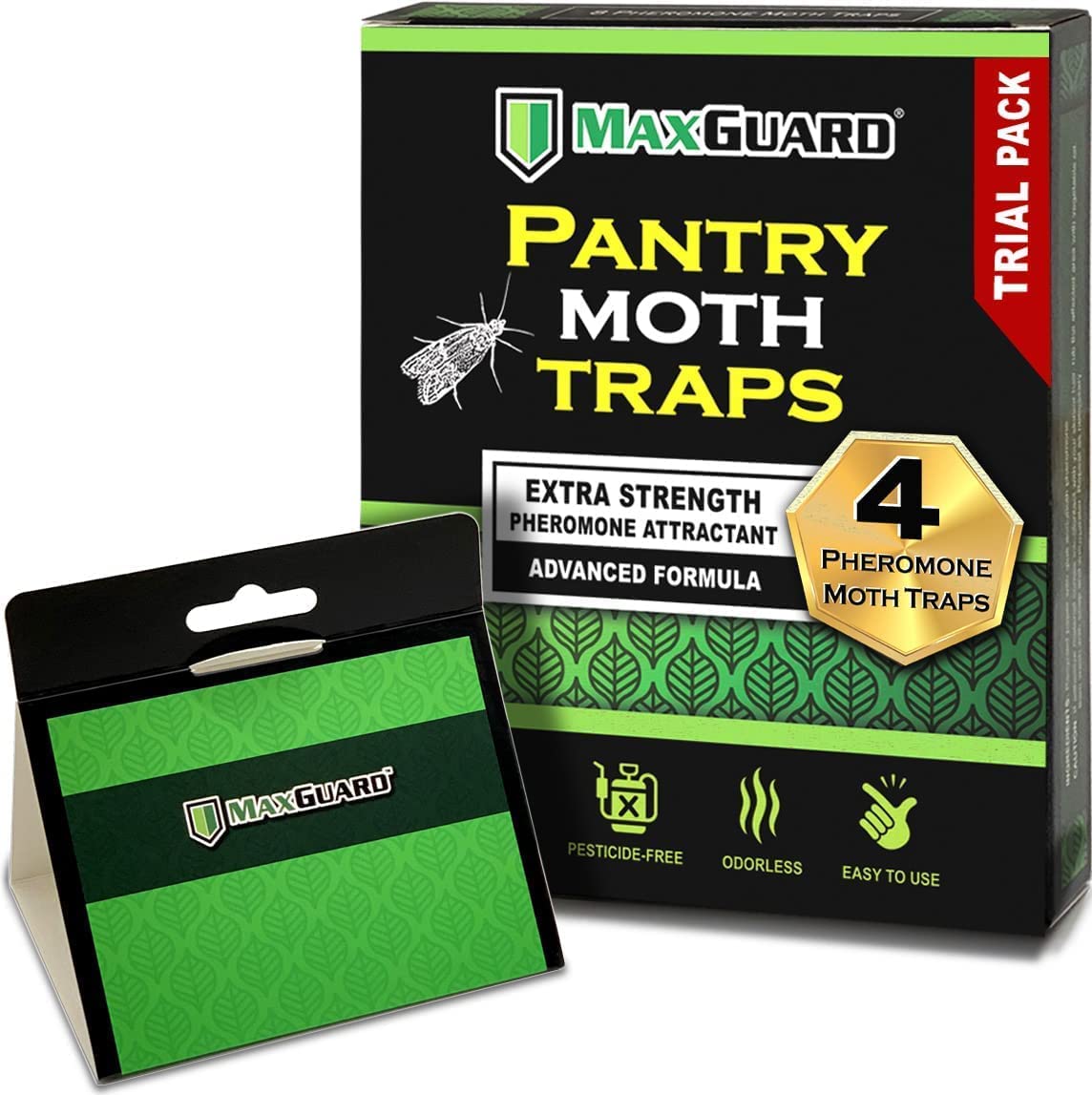 Pantry Moth Traps (4 Traps Trial Pack) Extra Strength Pheromones | Non ...