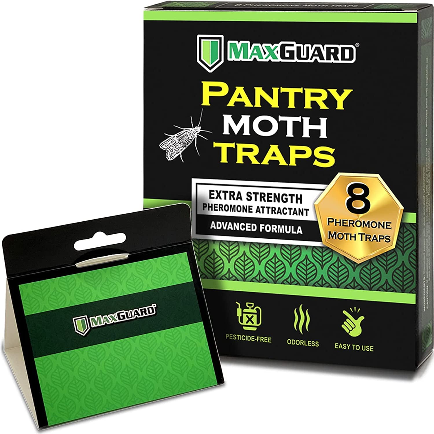 Pantry Moth Traps (8 Pack) with Extra Strength Pheromones | Non-Toxic ...