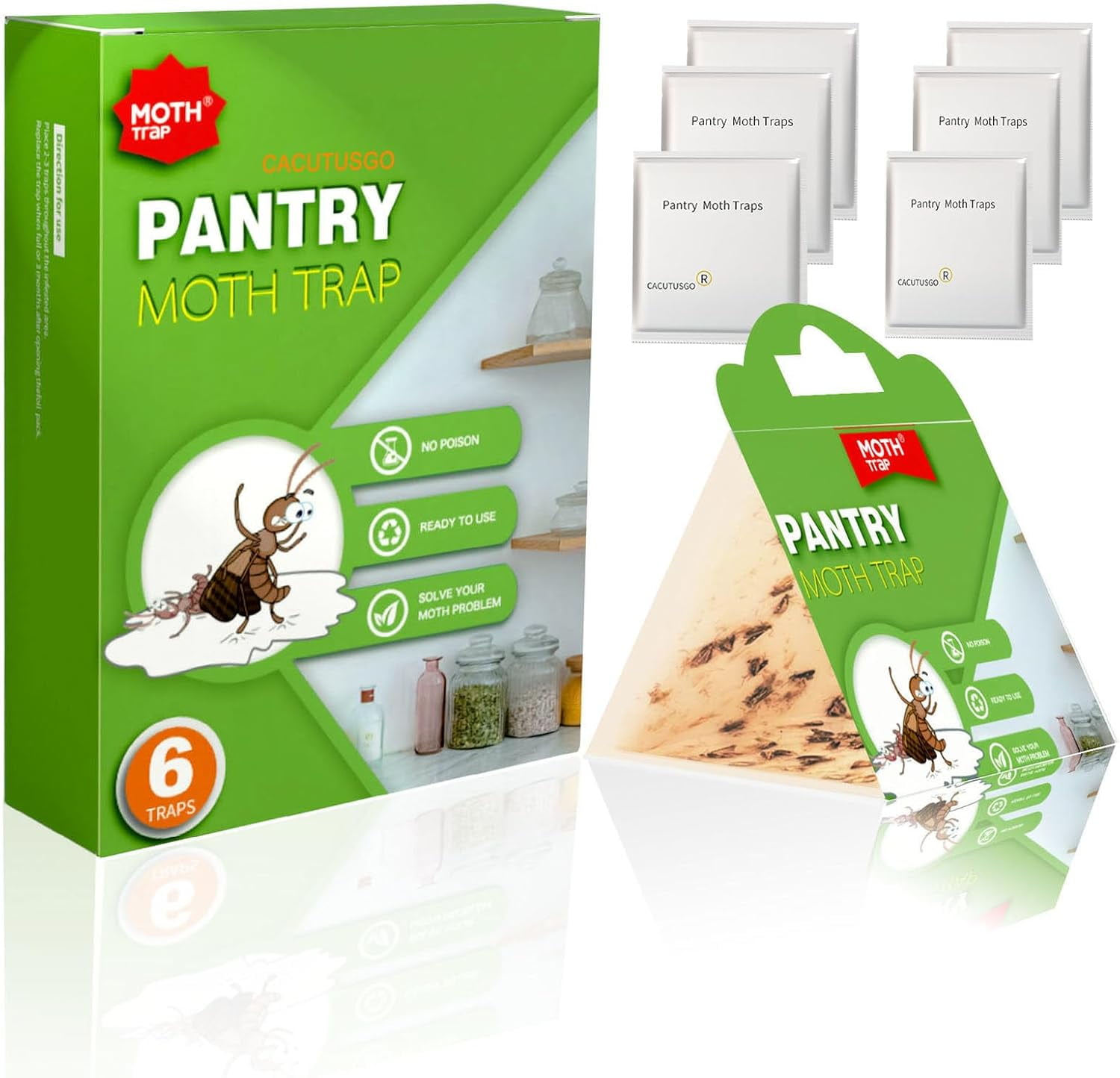 【𝐄𝐟𝐟𝐞𝐜𝐭𝐢𝐯𝐞 𝐒𝐨𝐥𝐮𝐭𝐢𝐨𝐧】 Pantry Moth Traps – Extra Strength Pheromone ...