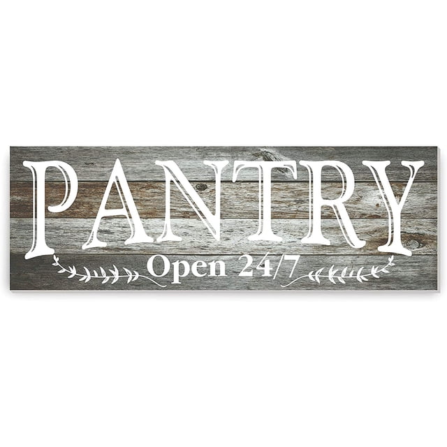 Pantry Open 24/7 Rustic Wood Wall Sign 12x36 (Gray Unframed) - Walmart ...