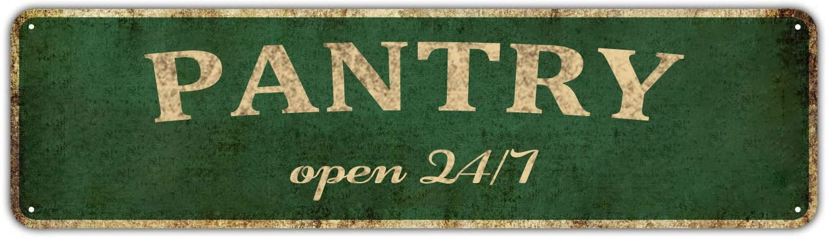 Pantry Open 24/7 Sign, Rustic Pantry Sign Tin Wall Decoration Farmhouse ...