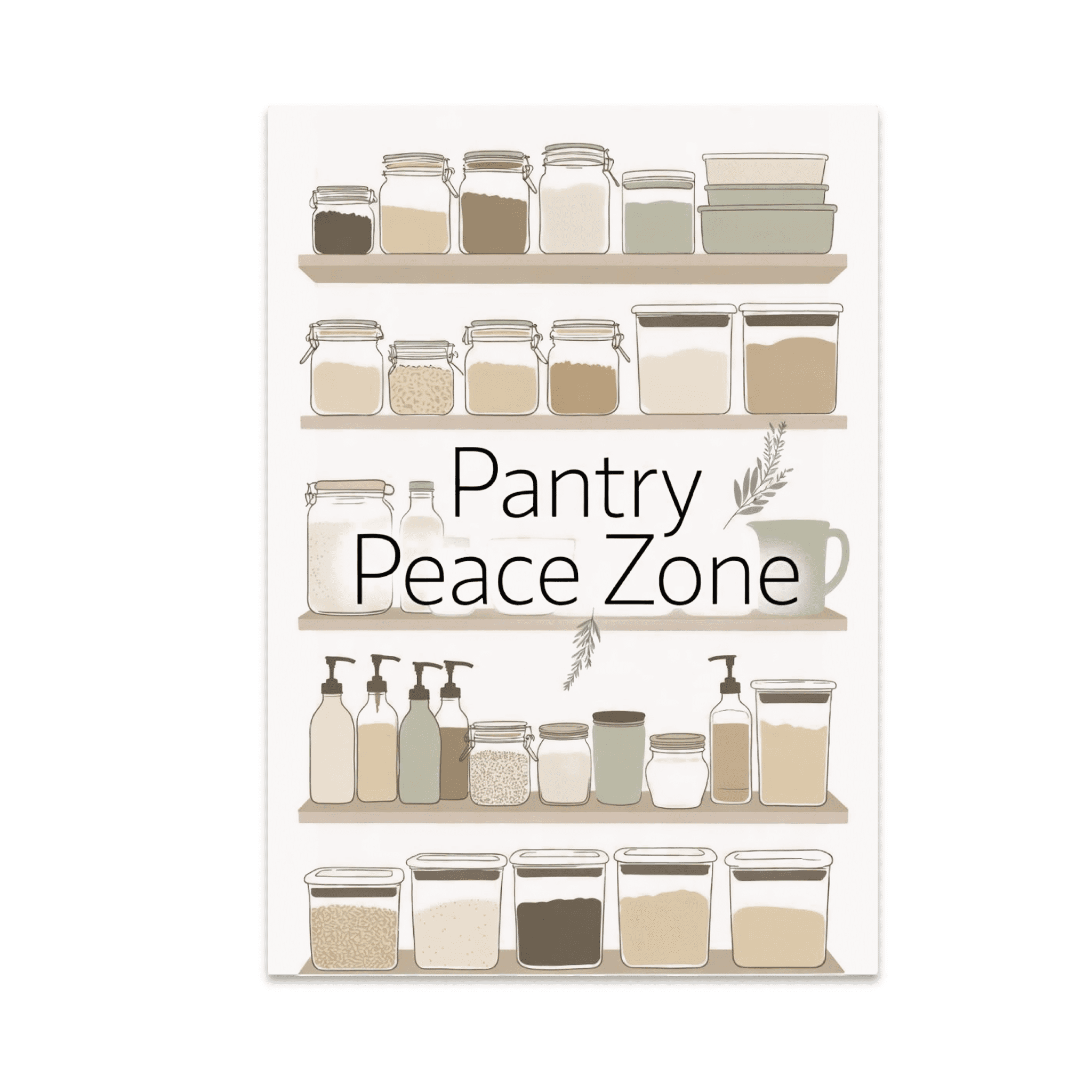 Pantry Organization Minimalist Wall Art - Kitchen Enthusiast - 13x19 ...