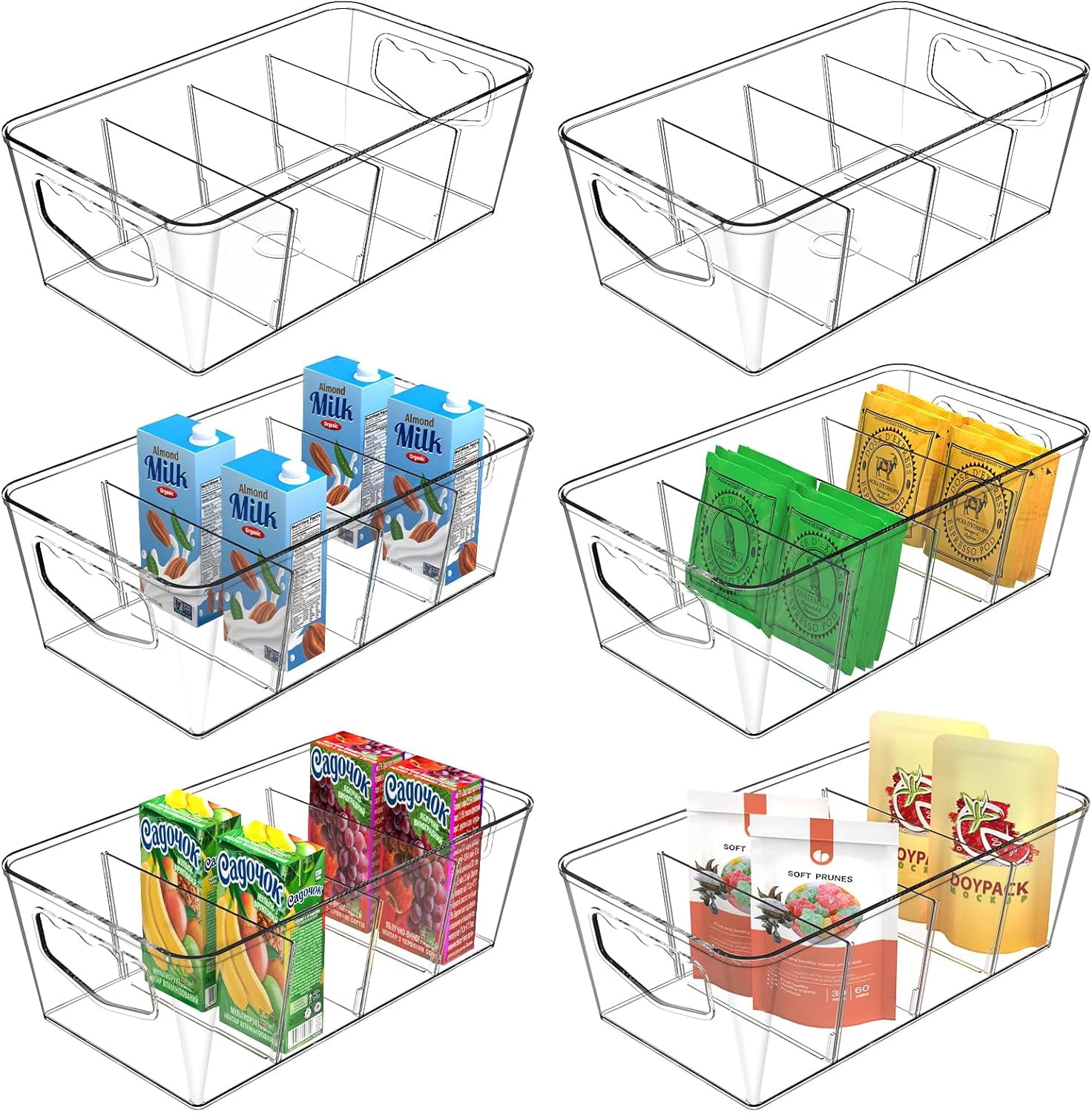 Pantry Organization and Storage Bins 8 Pack Clear Storage Organizer ...