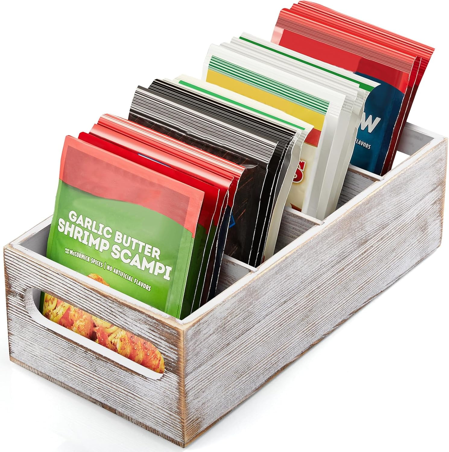 Pantry Organization and Storage Bins, Wooden Seasoning Packet Organizer ...