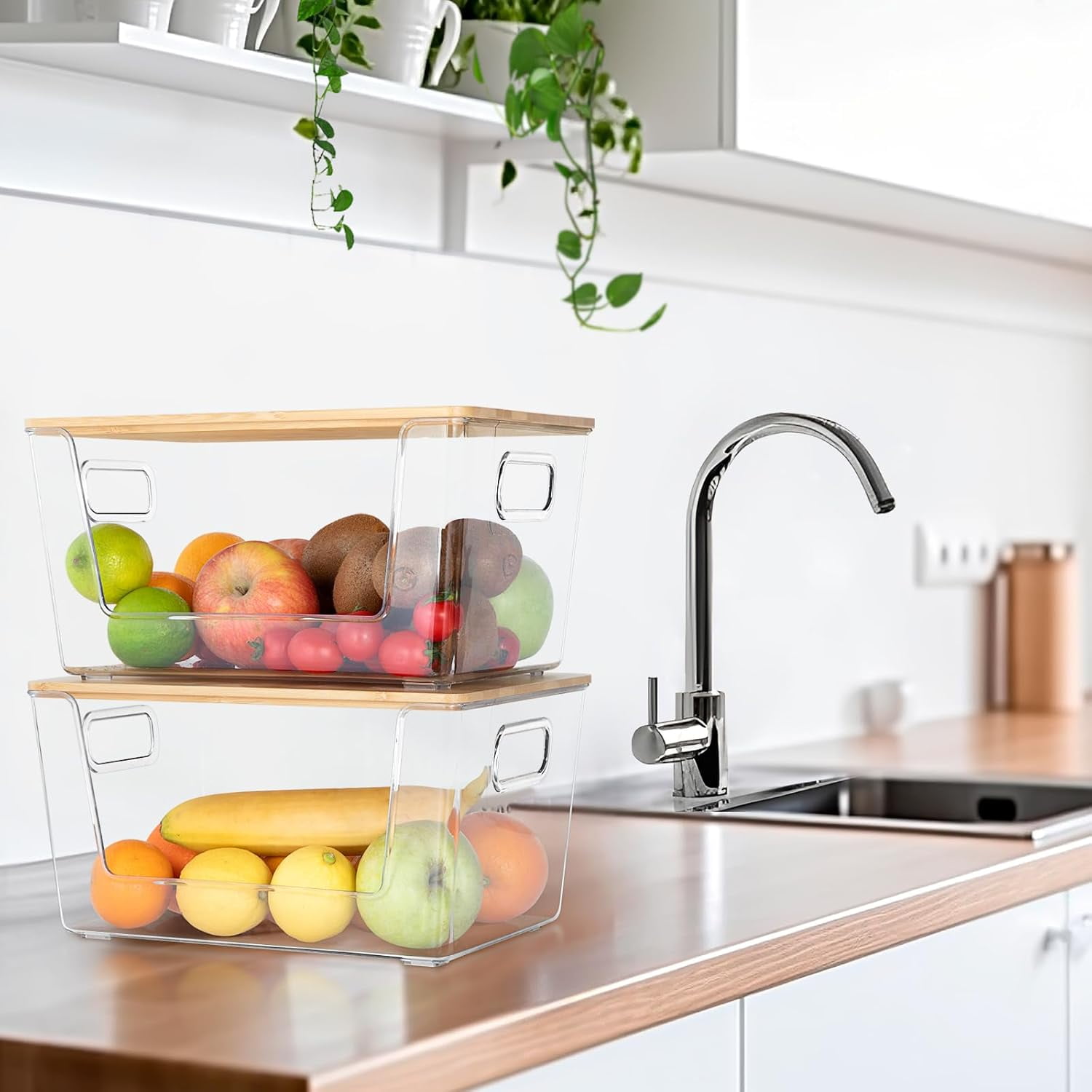 Pantry Organizer and Storage, Stackable Trash Bag Dispenser Clear ...
