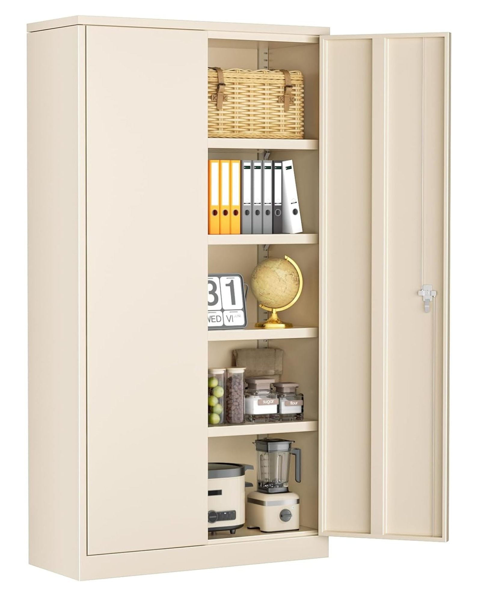 Pantry Storage Cabinet with Lock, 72" H Metal Storage Cabinets with 4 ...