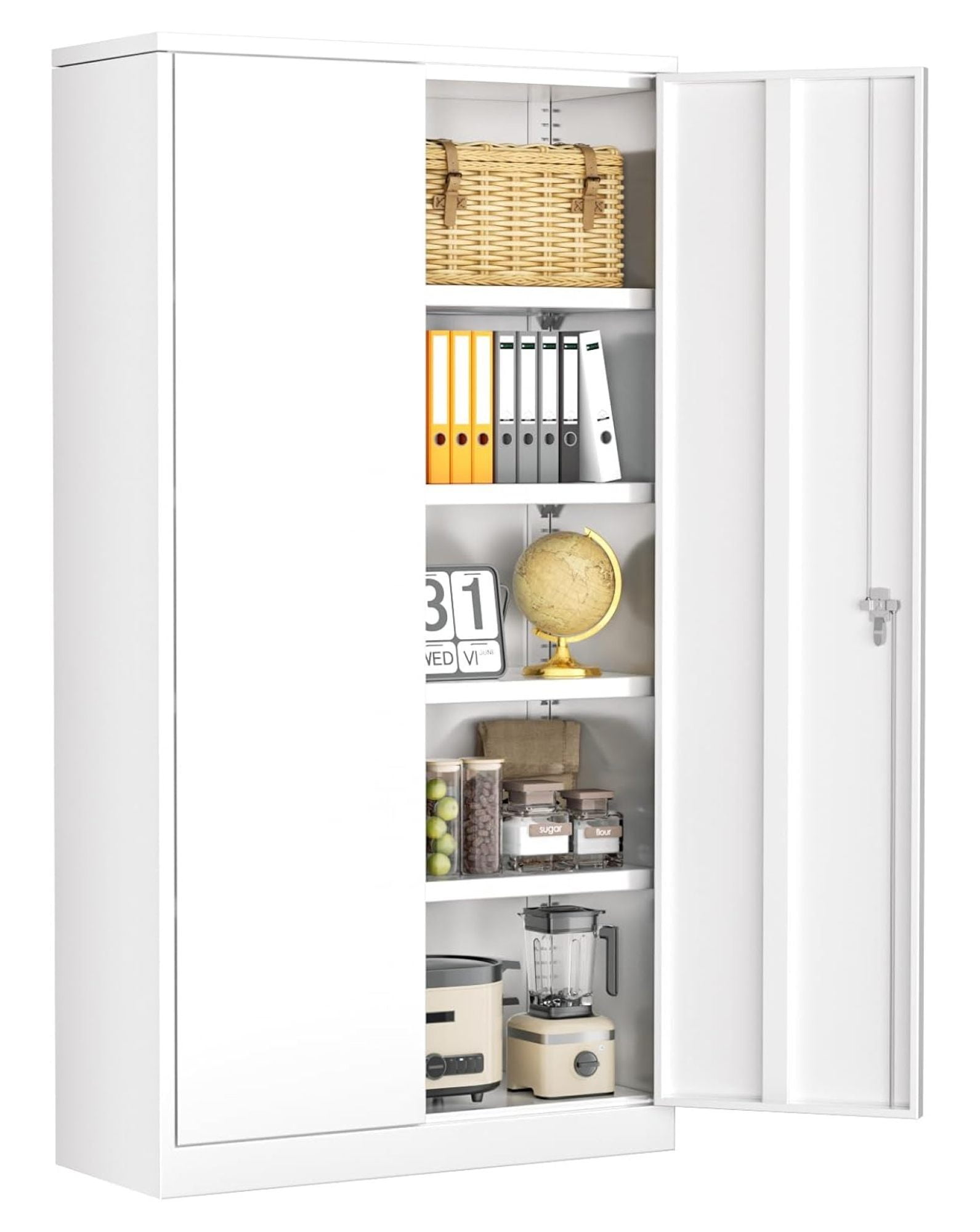 Pantry Storage Cabinet with Lock, 72" H Metal Storage Cabinets with 4 ...