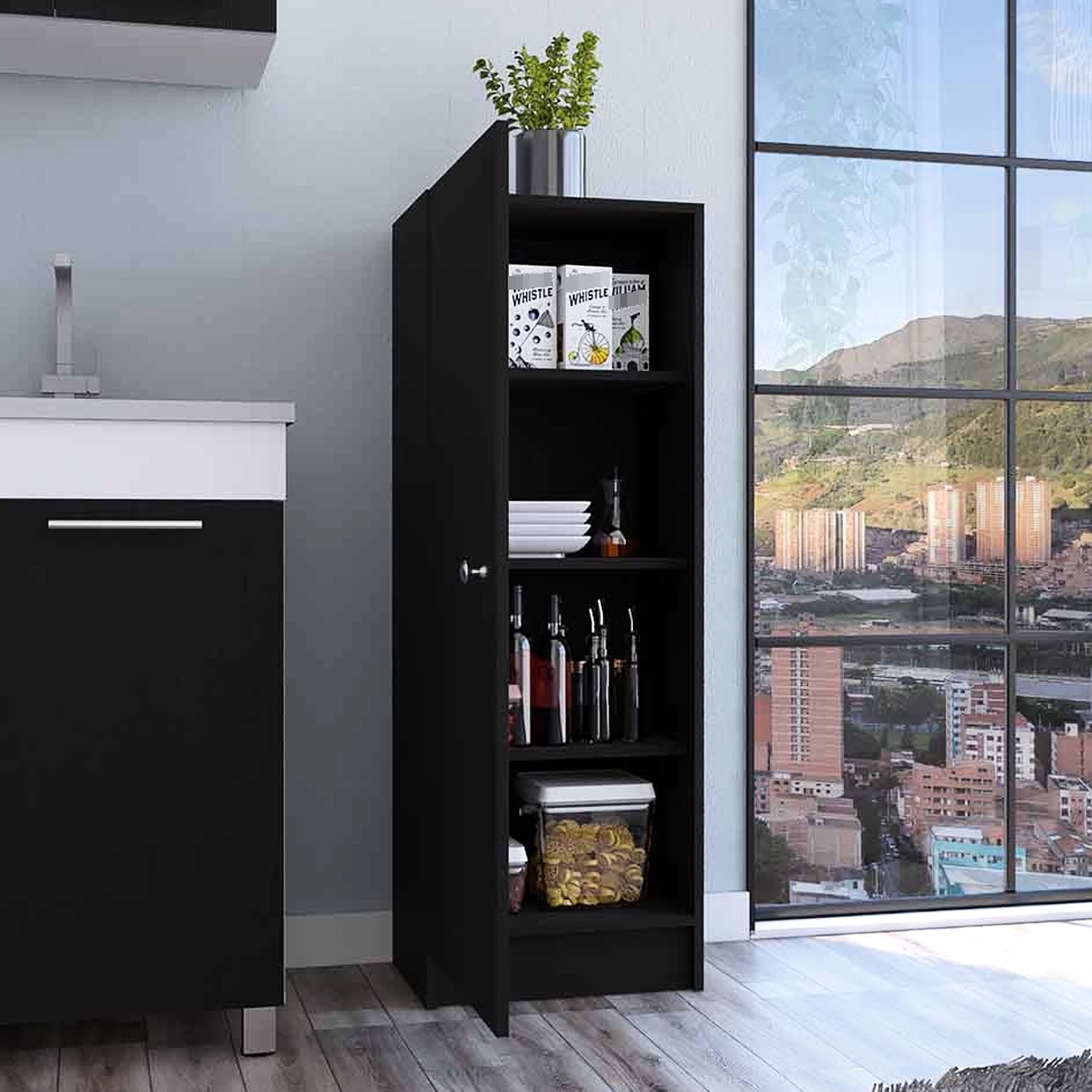 Pantry Storage Unit In Black - Space Efficient Design 4 Interior ...