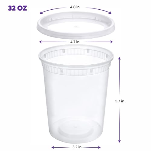 Pantry Value [Case of 240 32 oz. Plastic Food Storage Deli Containers ...
