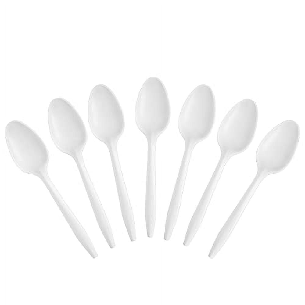 Pantry Value Plastic Teaspoons Lightweight Disposable Spoons, 1000-Pack ...