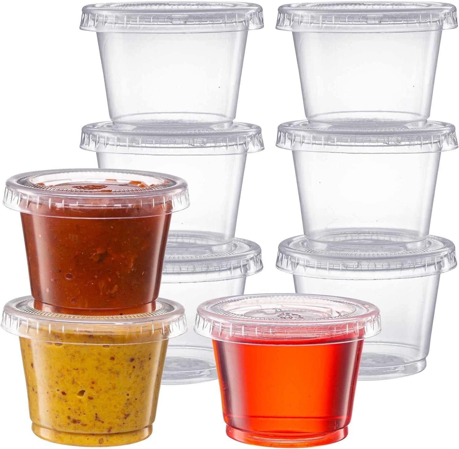 Pantry Value Small Plastic Condiment Containers Jello Shot Cups with ...