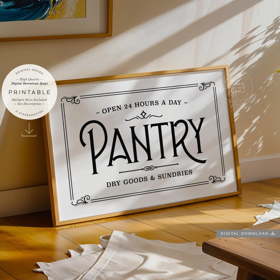 Pantry Vintage Farmhouse Kitchen Poster, Unframed Size 8x12 - Walmart.com