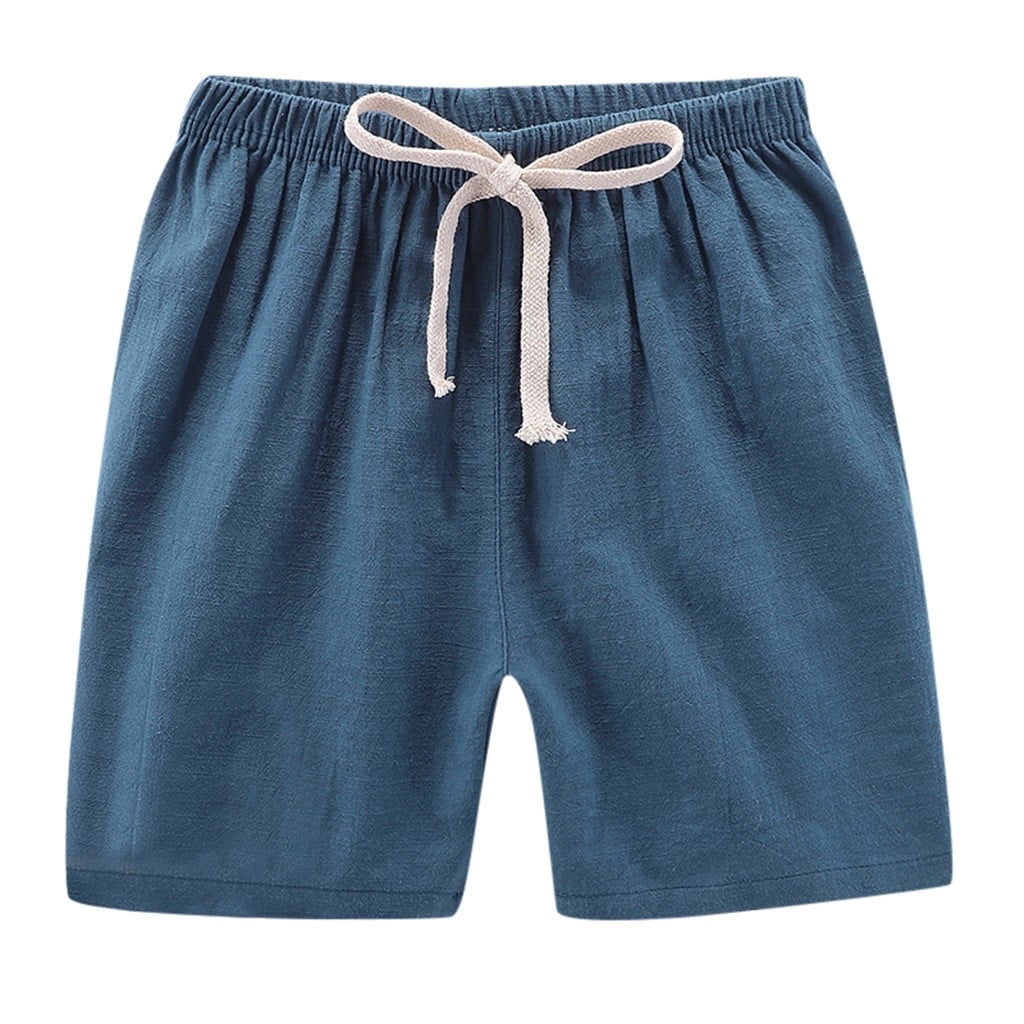 Pants Children Summer Solid Waist Elastic Linen Casual Drawstring ...