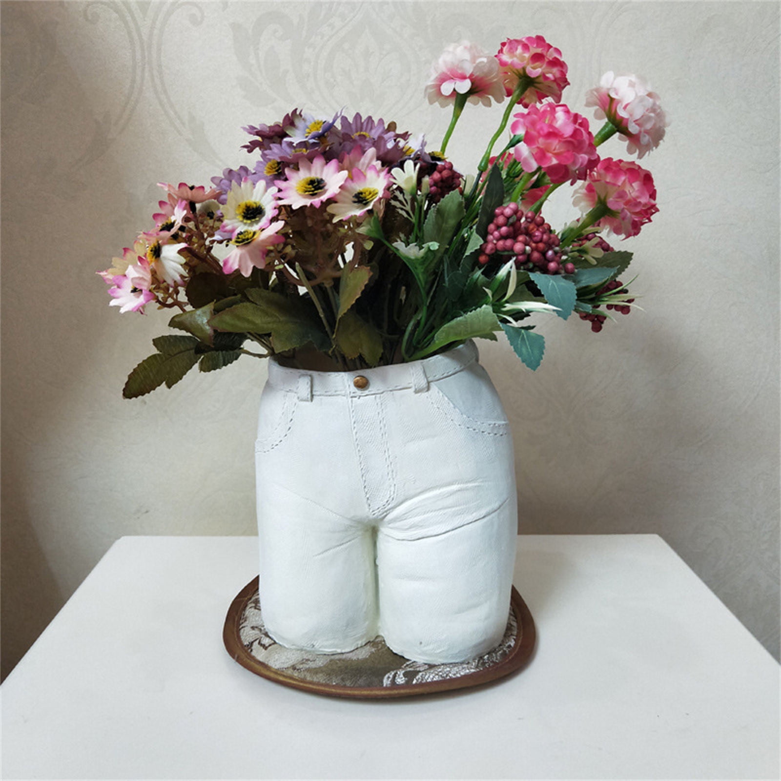 Pants Flower Pot Retro Resin Jeans Shape Garden Figurines Planter ...