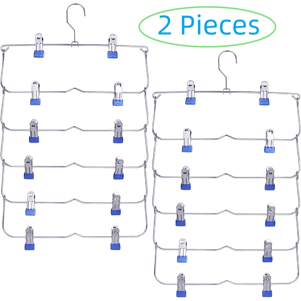 Pants Hanger Rack Multi Layer Skirt Trousers Hanger Organizers Closet ...