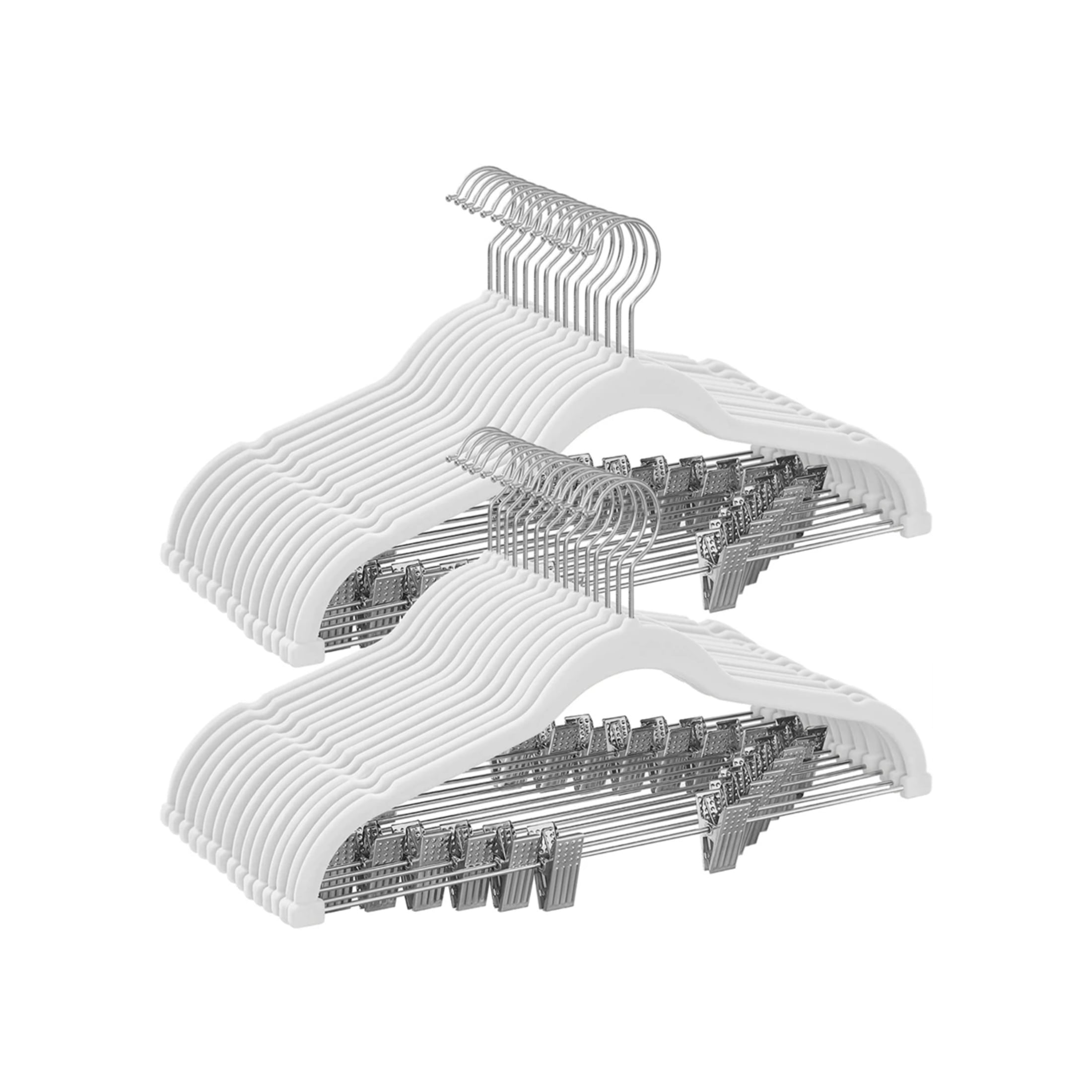 Pants Hangers - 30-Pack 16.7-Inch Velvet Trousers Hangers with ...