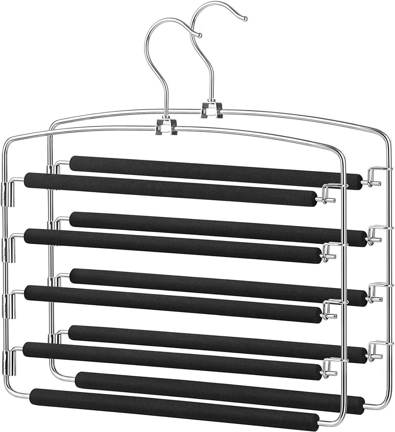 Pants Hangers 5 Layer by Happon , Non Slip Multi-Purpose Space Saving ...
