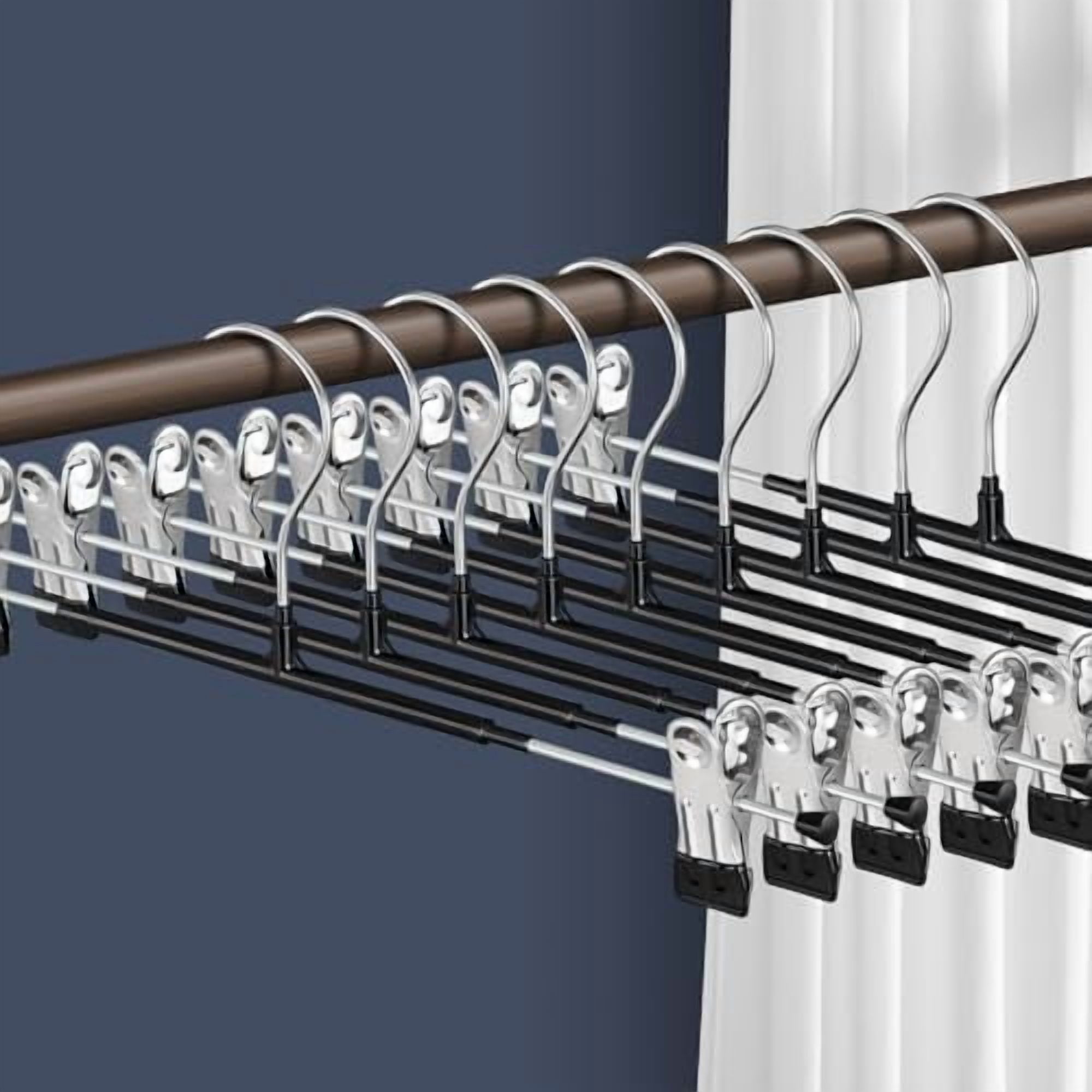 Pants Hangers with Clips 20 Pack 16Inch Adjustable Skirt Hanger for ...