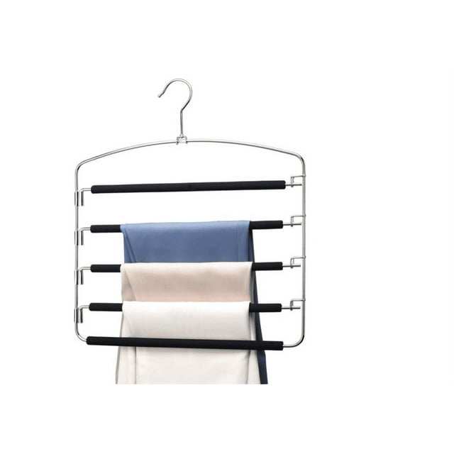 Pants Hangers Non Slip 5 Layers Space Saving Hangers Multi-Layer Swing ...