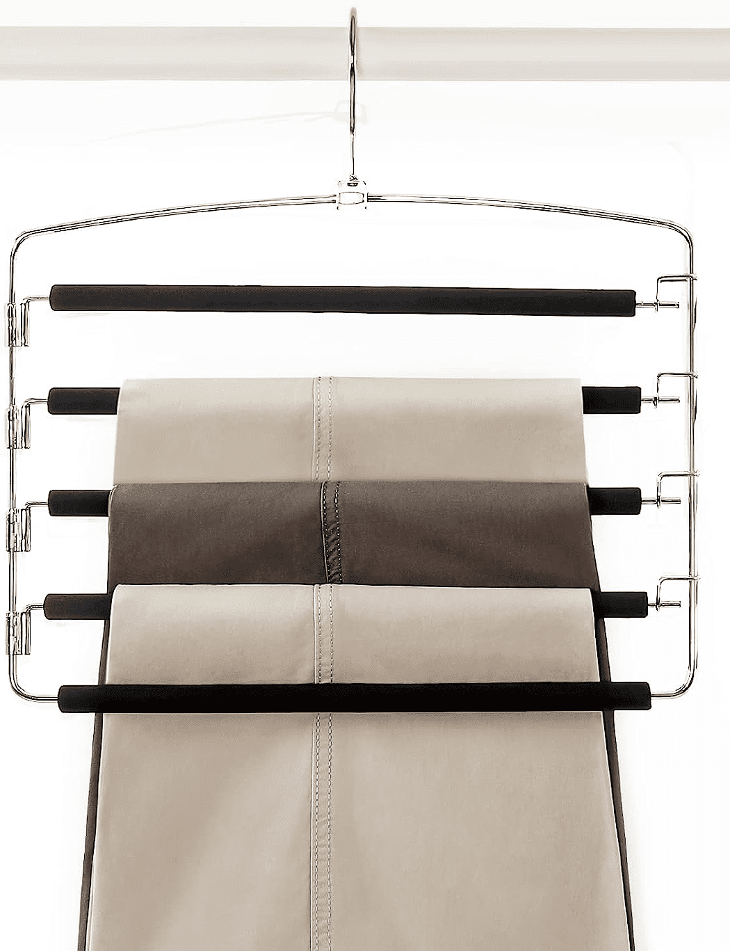 Pants Hangers Space Saving, 1-Pack Swing Arm Pants Organizer for Closet ...