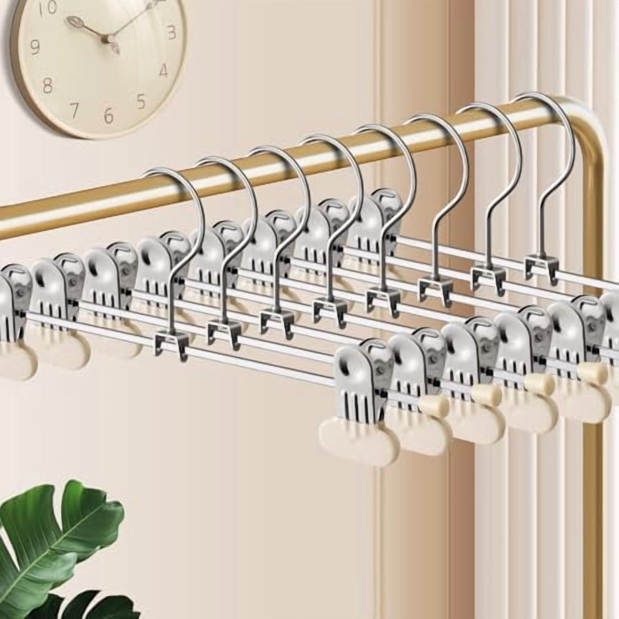 Pants Hangers with Wide Clips 30 Pack Adjustable Skirt Hangers for ...