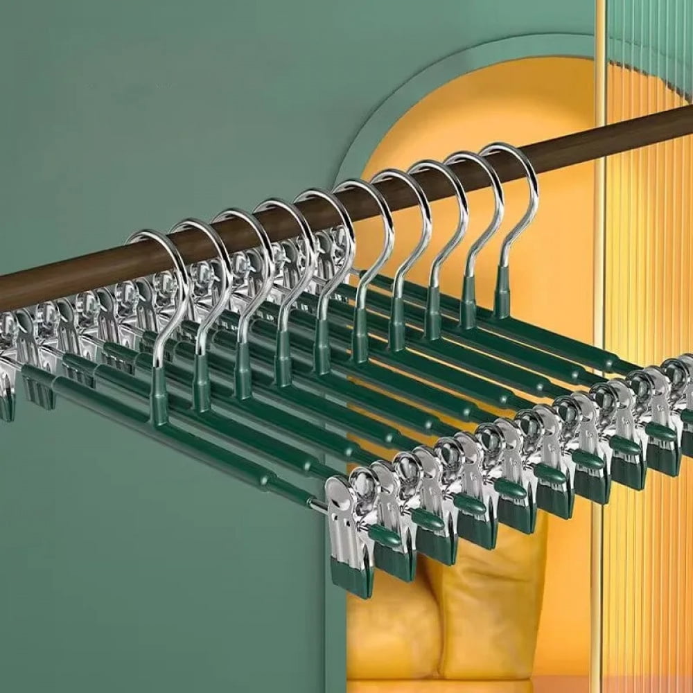 Pants Hangers with Clips 20 Pack Adjustable Skirt Hangers for Women Non ...
