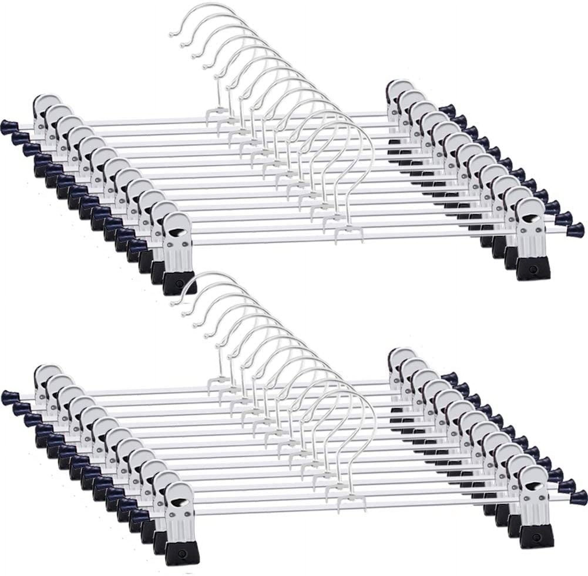 Pants Hangers with Clips - Skirt Hangers 24 Pack Clip Hangers for Pants ...