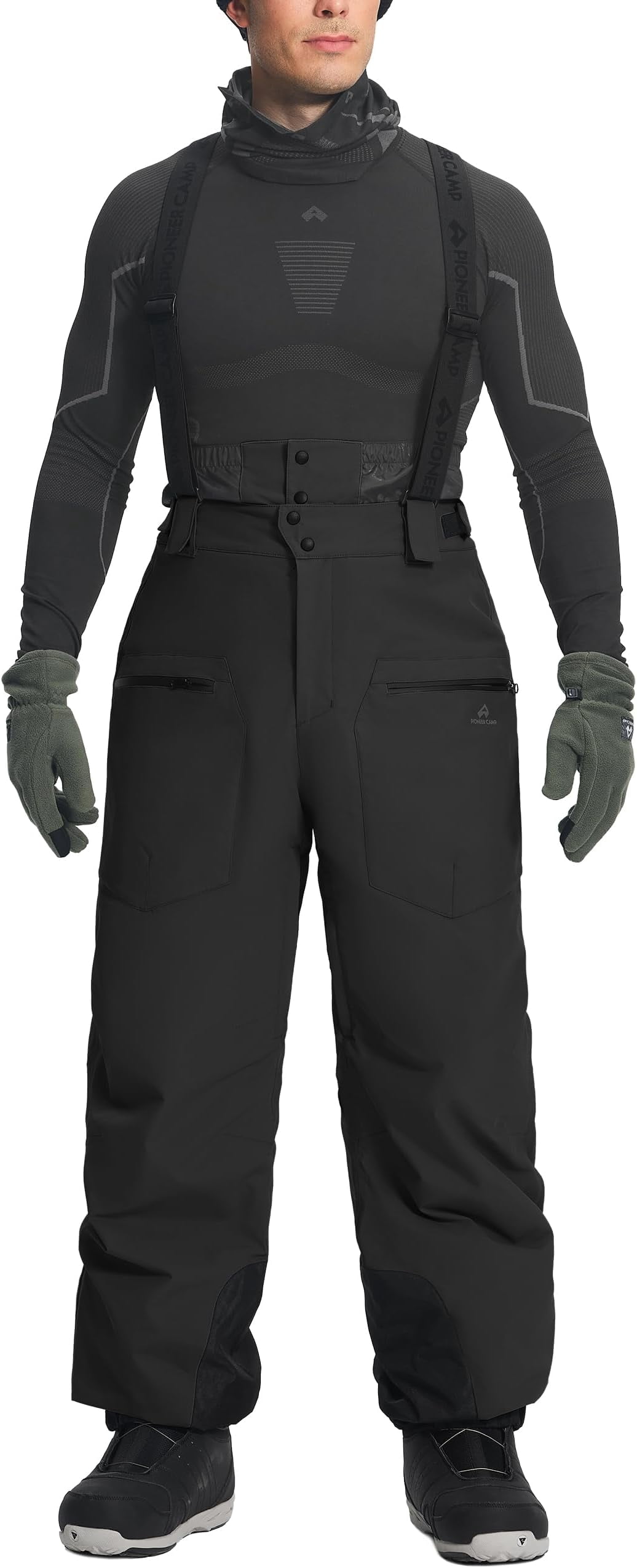 Pants Men Baggy Snowboard Pants Insulated Outdoor Winter Warm Ski Bibs ...